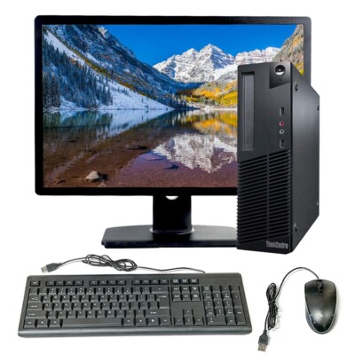 Lenovo Desktop i5 Computer PC SFF 8GB RAM 250GB HDD 19in LCD Windows 10 ...