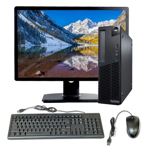 Lenovo Desktop i5 Computer PC SFF 8GB RAM 250GB HDD 19in LCD Windows 10 ...