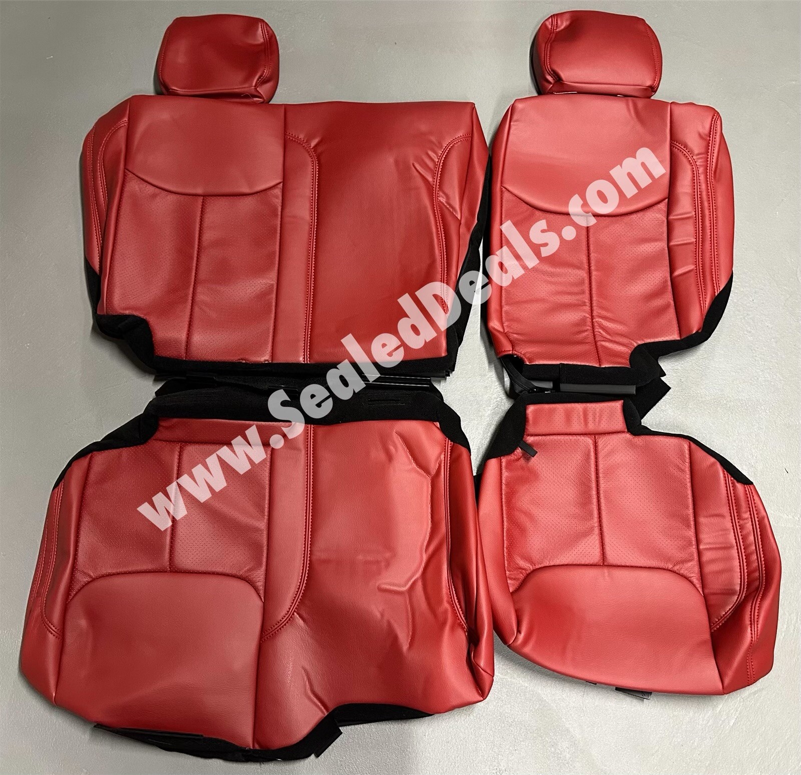 Cardinal Red Leather Seat Covers for 2013-18 Jeep Wrangler JK 4 Door ...