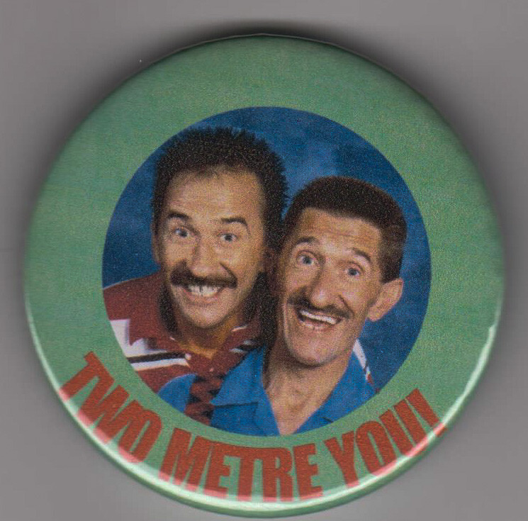 Two metre you! Chuckle social distancing pin badge button for pandemic ...