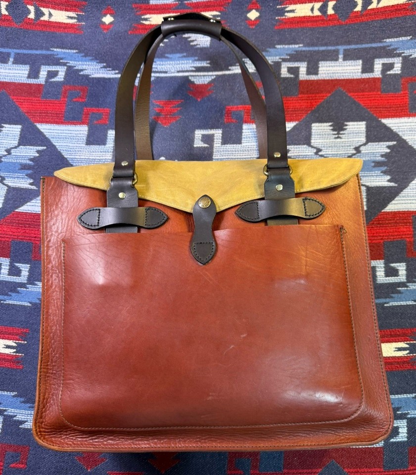 RARE DISCONTINUED FILSON HORWEEN LEATHER TOTE BAG Case Messenger Work ...