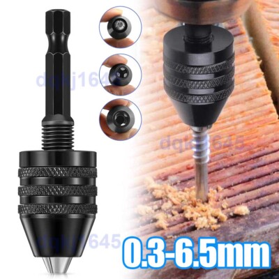 1/4" Keyless Chuck Conversion Hex Shank Drill Adapter Bit Quick Change ...