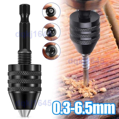 1/4" Keyless Chuck Conversion Hex Shank Drill Adapter Bit Quick Change ...
