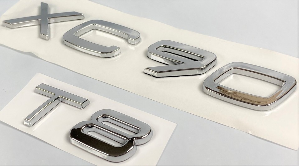 CHROME XC90 + T8 FIT VOLVO XC90 REAR TRUNK NAMEPLATE EMBLEM BADGE ...