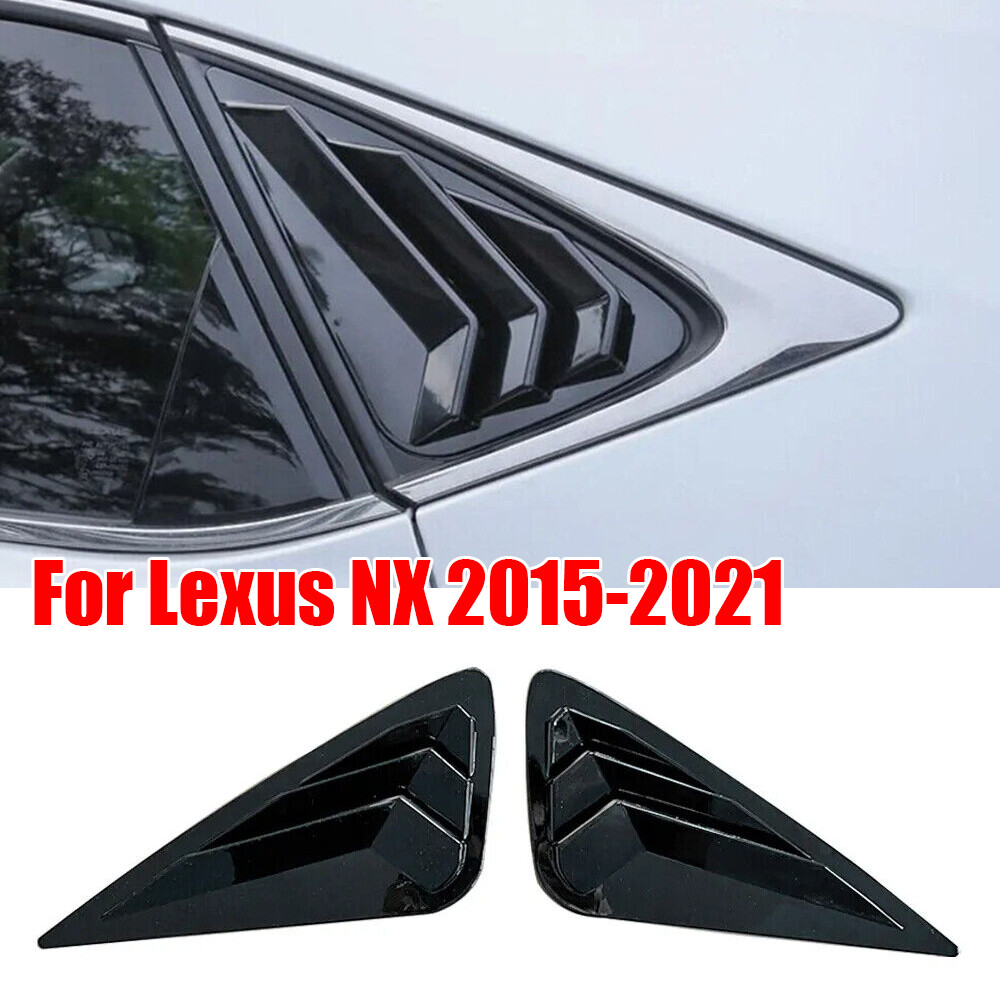 For Lexus NX 2015-2021 2Pcs Gloss Black Rear Window Louver Shutter ...
