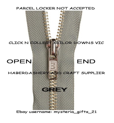 OPEN END ZIPPER/ZIP NICKEL METAL TEETH 40CM-46CM-56CM*PEARL GREY | eBay