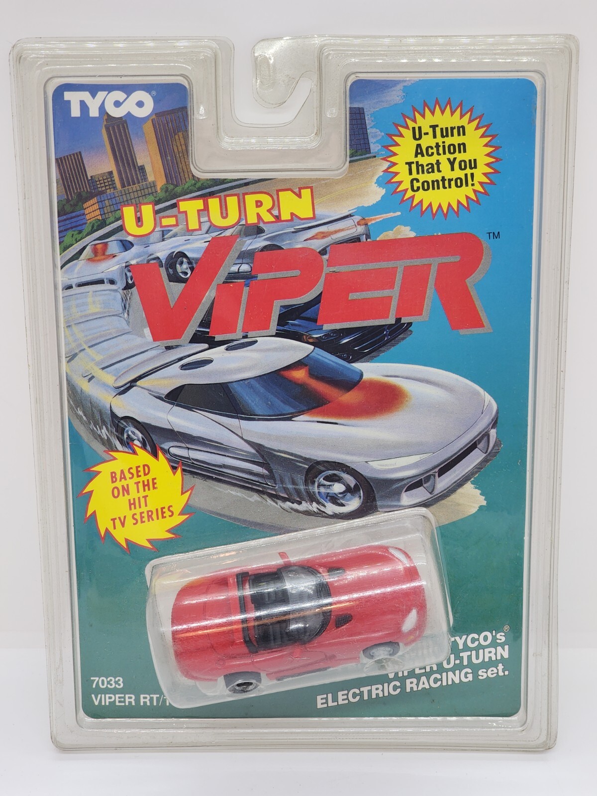 TYCO DODGE VIPER RT/10 U-TURN RED TV SERIES SLOT CAR MINT SEALED CARD ...