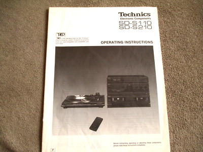 **ORIGINAL** Technics SD-S110/SD-S210 Operating Instructions | eBay