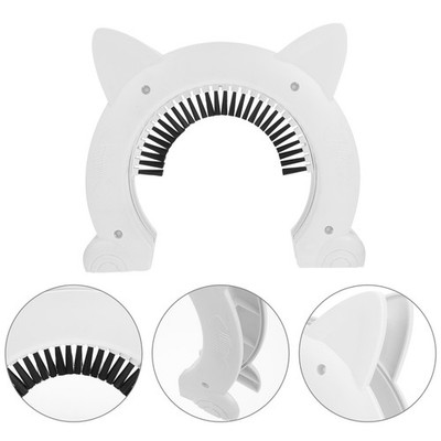 1 Set Pet Entrance Door Cartoon Cat Door Brush Grooming Cat Door Pet ...