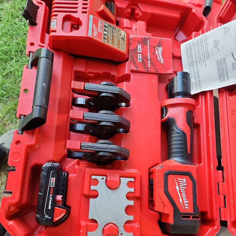 Milwaukee 2674-20 M18 18V Li-Ion Short Throw Press Tool Kit -3 Viega ...