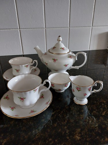 China Tea for Two Set, Pretty Pink Rose Motif. Excellent condition. Pre owned | eBay