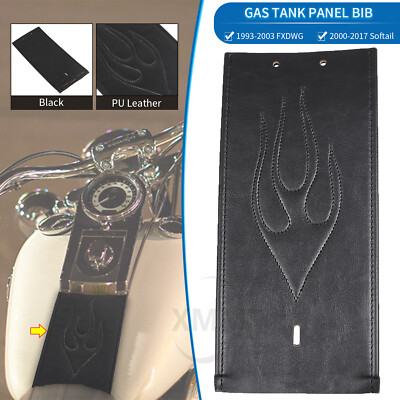 Black Flame Plain Gas Tank Panel Bib For Harley Softail Fatboy Dyna ...