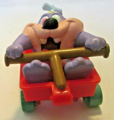 TINY Toons DIZZY DEVIL PVC figure in wagon toy 2.25", 1990 WB Applause ...