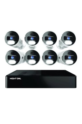 Night Owl 12 Channel NVR with 2TB Hard Drive and (8) Wired IP 4K Light ...