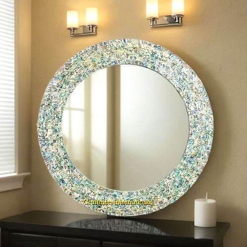 Abalone shell mirror, Coastal Glam Wall Mirror, Mystic Sea Shell , wall ...