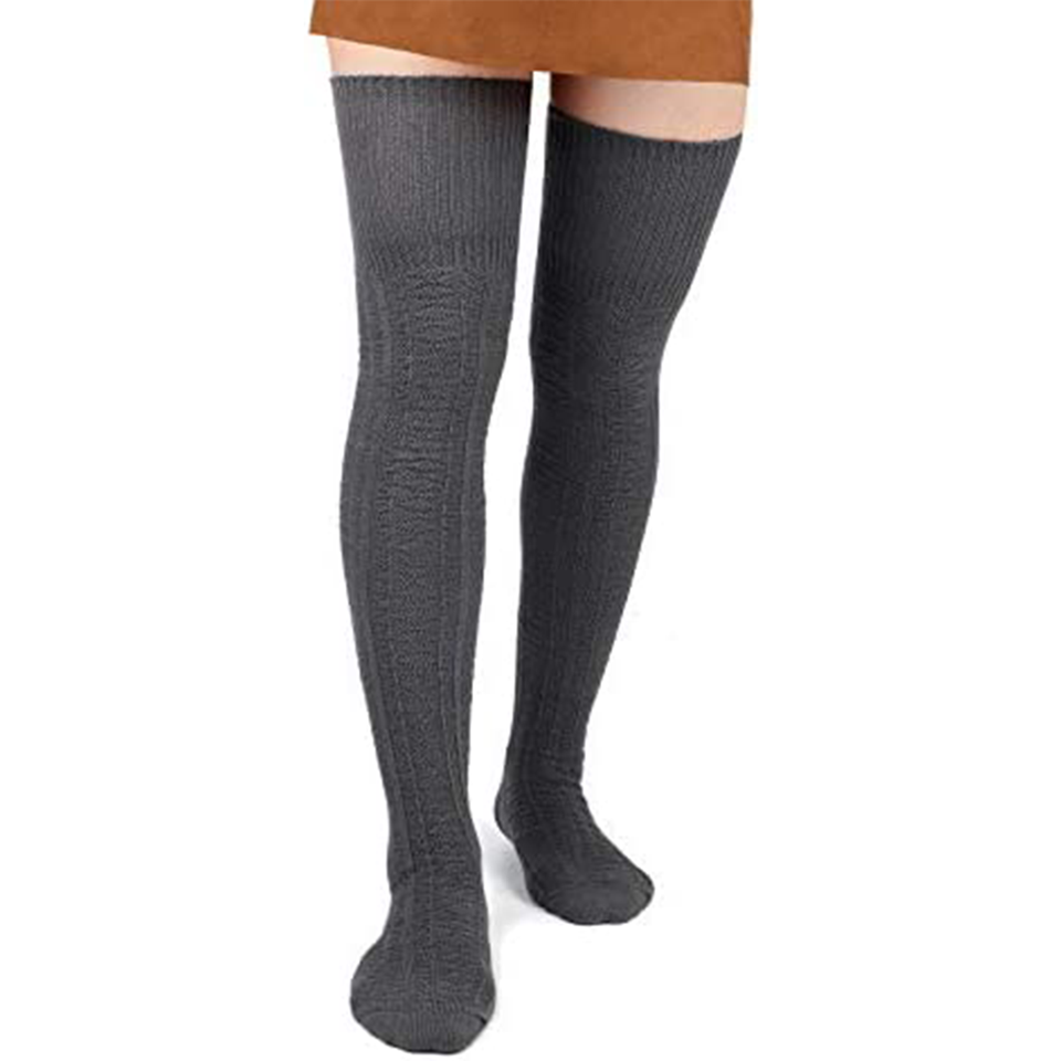 Long Socks Winter Warm Over Knee High Socks Knitted Women Long ...