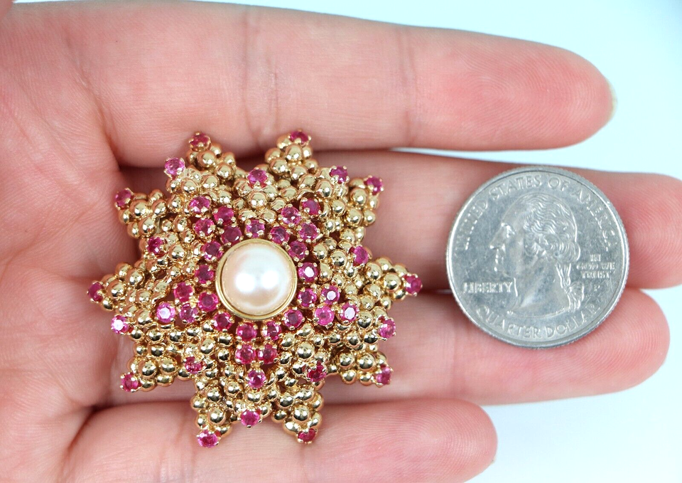 Rare Estate Vintage Tiffany & Co 18K Yellow Gold Ruby Pearl Starfish Pin Brooch | eBay