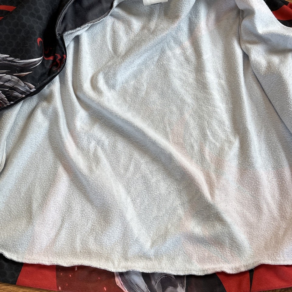 Men’s Dragon Hooded Zip Up Red & Black Graphic Sweatshirt, Sz XL | eBay