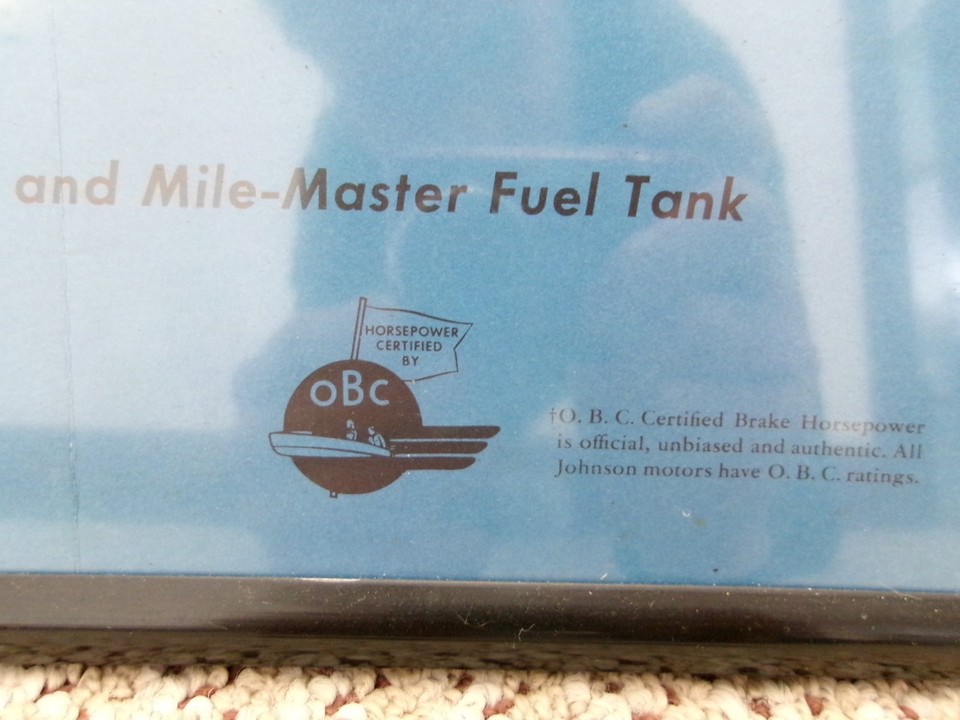 Vintage 1949 Johnson Outboard Motor dealer poster advertising new ...