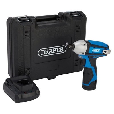 Draper 70332 12V Cordless Electric Impact Driver Li-ion Battery & Fast ...