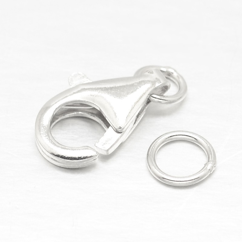 Sterling 925 Silver Strong Lobster Claw Carabiner Trigger Clasps Silver ...