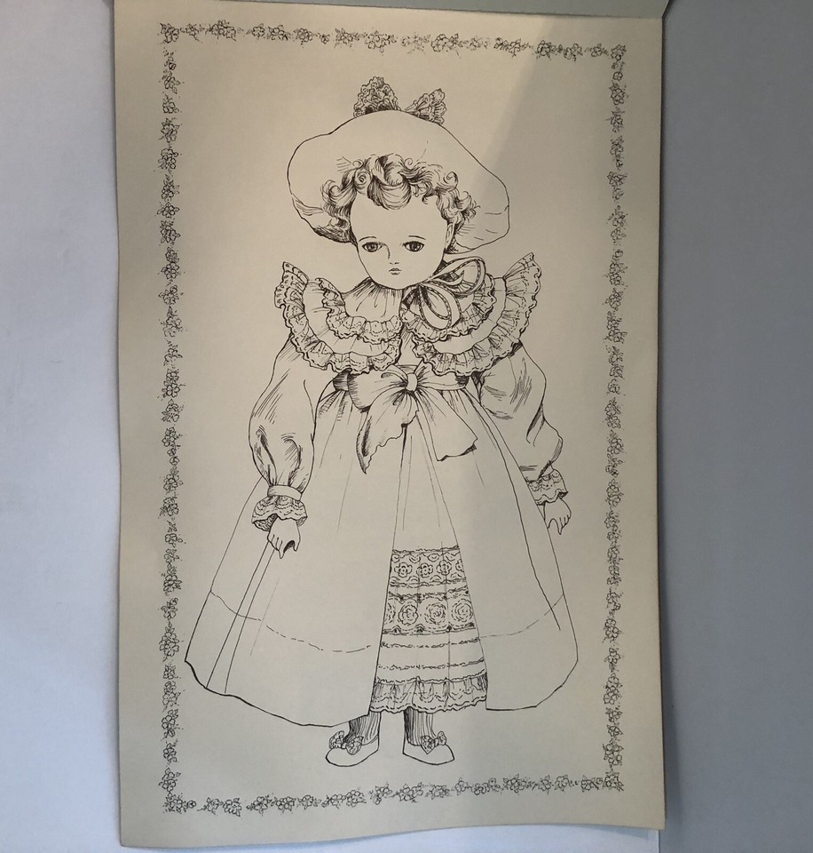 Vintage Red Farm Studio Kim's Antique Dolls Coloring Book | eBay