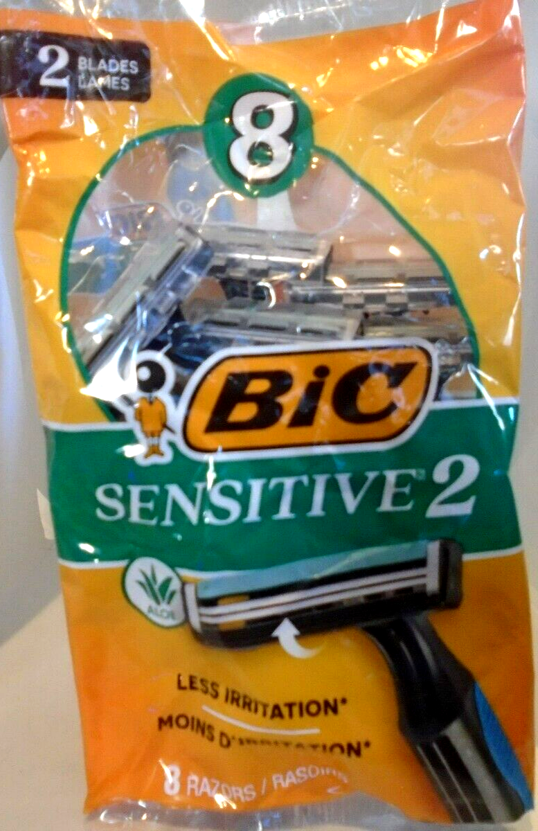 BIC Sensitive 2 Disposable Razors for Men, 2 Blades for Sensitive Skin ...