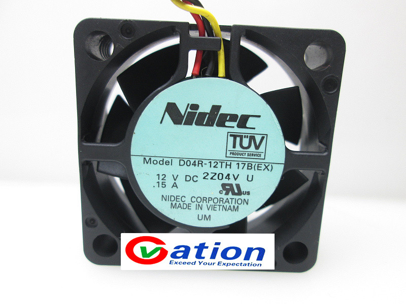 For 1 PCS Used NIDEC Fan D04R-12TH 17B(EX) DC 12V 0.15A 4CM 3 Pin ...