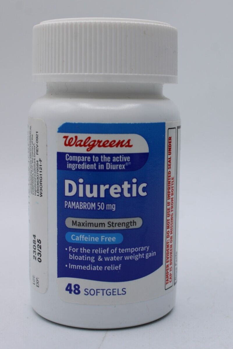Walgreens Diuretic Maximum Strength 48 softgels, Expiry 3/2026. | eBay