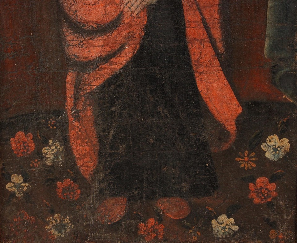 17thC Antique Cuzo School Icon St. Joseph & Jesus Spanish Colonial Oil ...