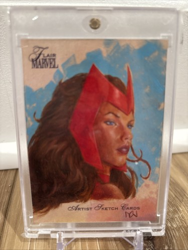 2023 Marvel Flair Sketch Art Card Myles Wohl 1/1 Scarlet Witch | eBay