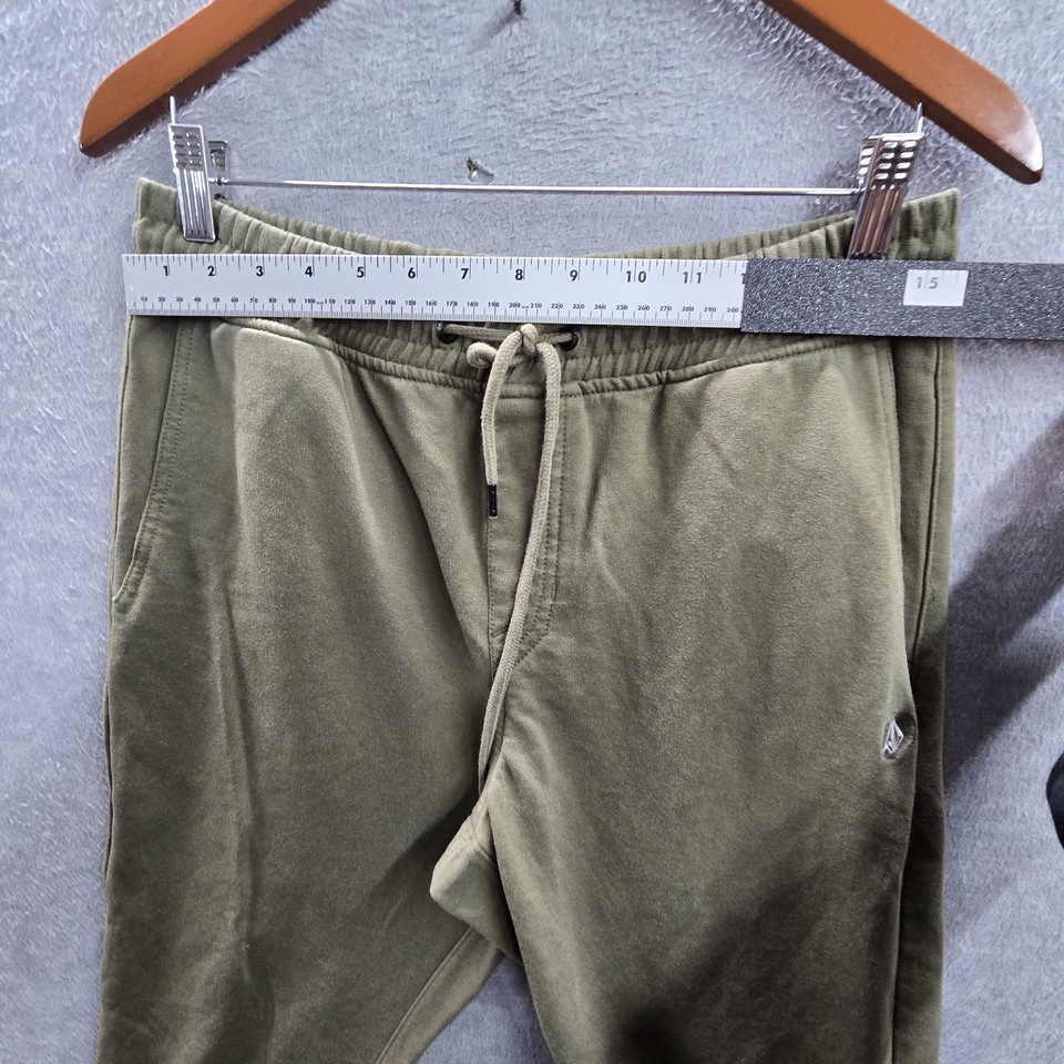 Volcom Men Activewear Pants M Green Jogger Fleece 25" Inseam Logo ...
