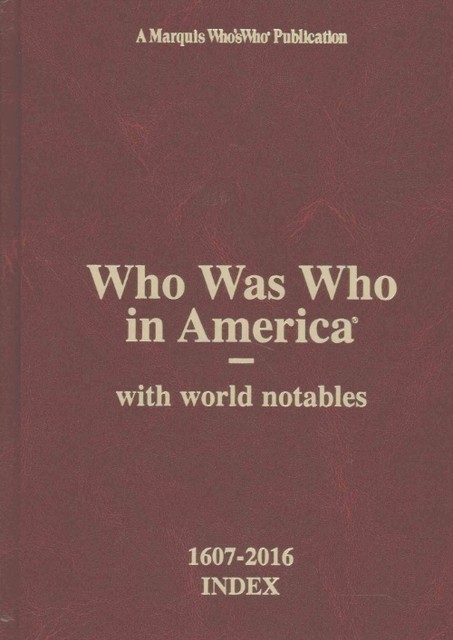 Who Was Who Index Set: 26 Th Edition (Vol & Index Set) by Marquis Who's ...