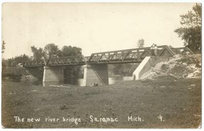 Saranac Michigan MI ~ New Grand River Bridge RPPC Real Photo Postcard ...