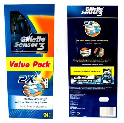 24 X Gillette Sensor 3 Disposable Blades Razor W/Aloe Optimal Shave ...