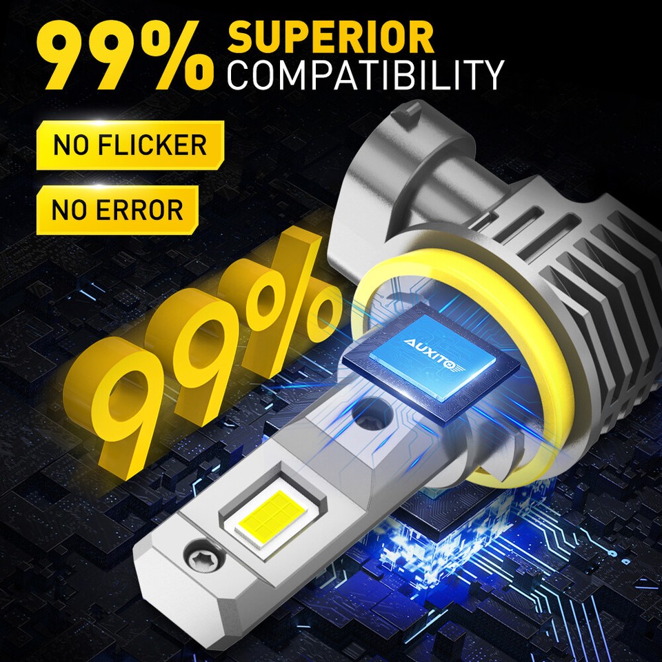 Pair AUXITO LED Fog Light Bulb H8/H9/H11 Fog Light Bulb 6500K White ...