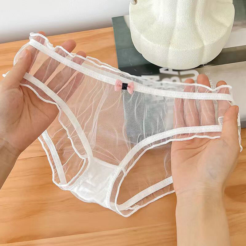 Japanese Sweet Girls Panties Briefs Bow Transparent Underwear Sexy Cute ...