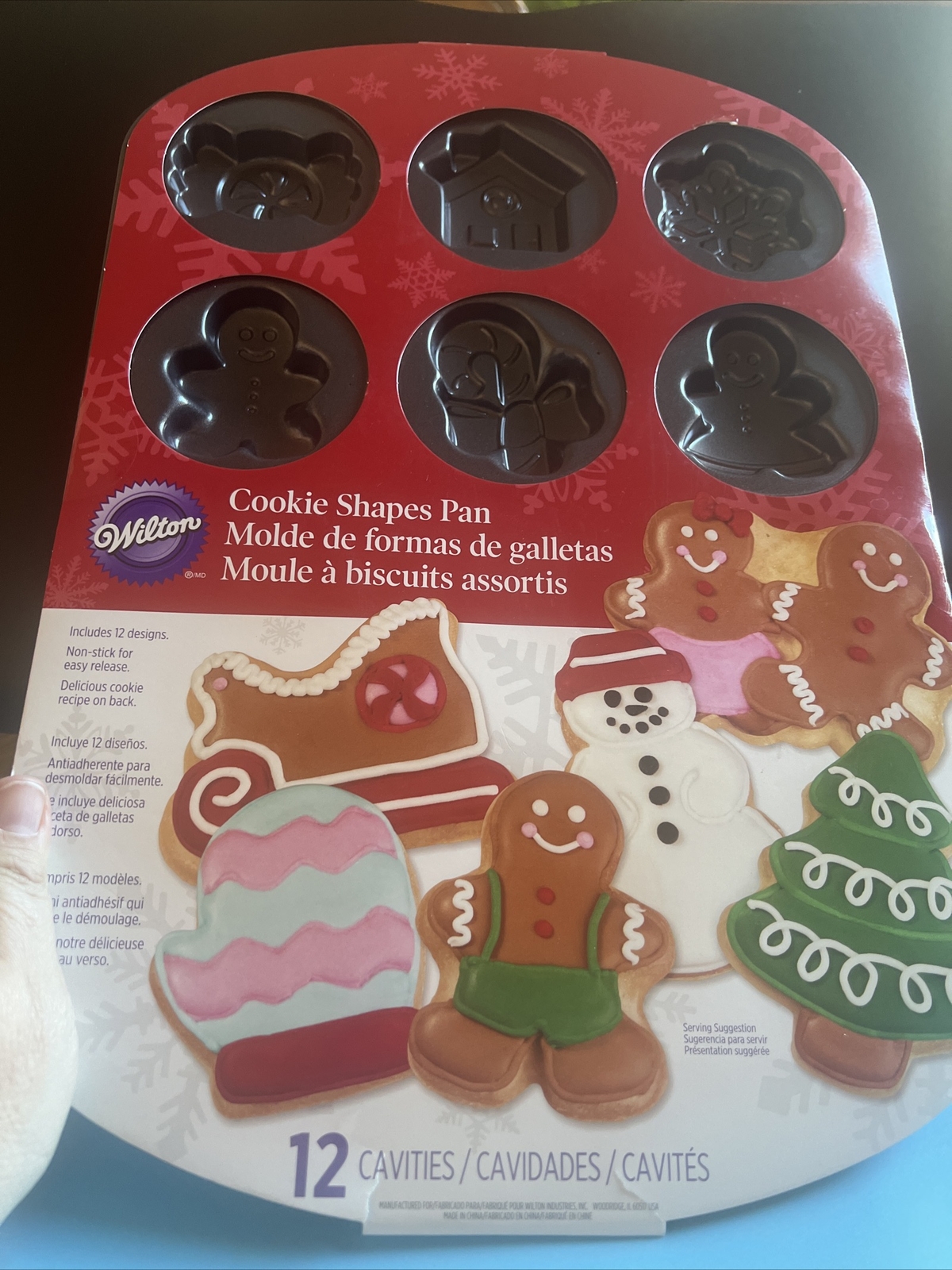 Wilton Cookie Shape Pan Non-Stick Holiday Molds Christmas Snowman NEW ...