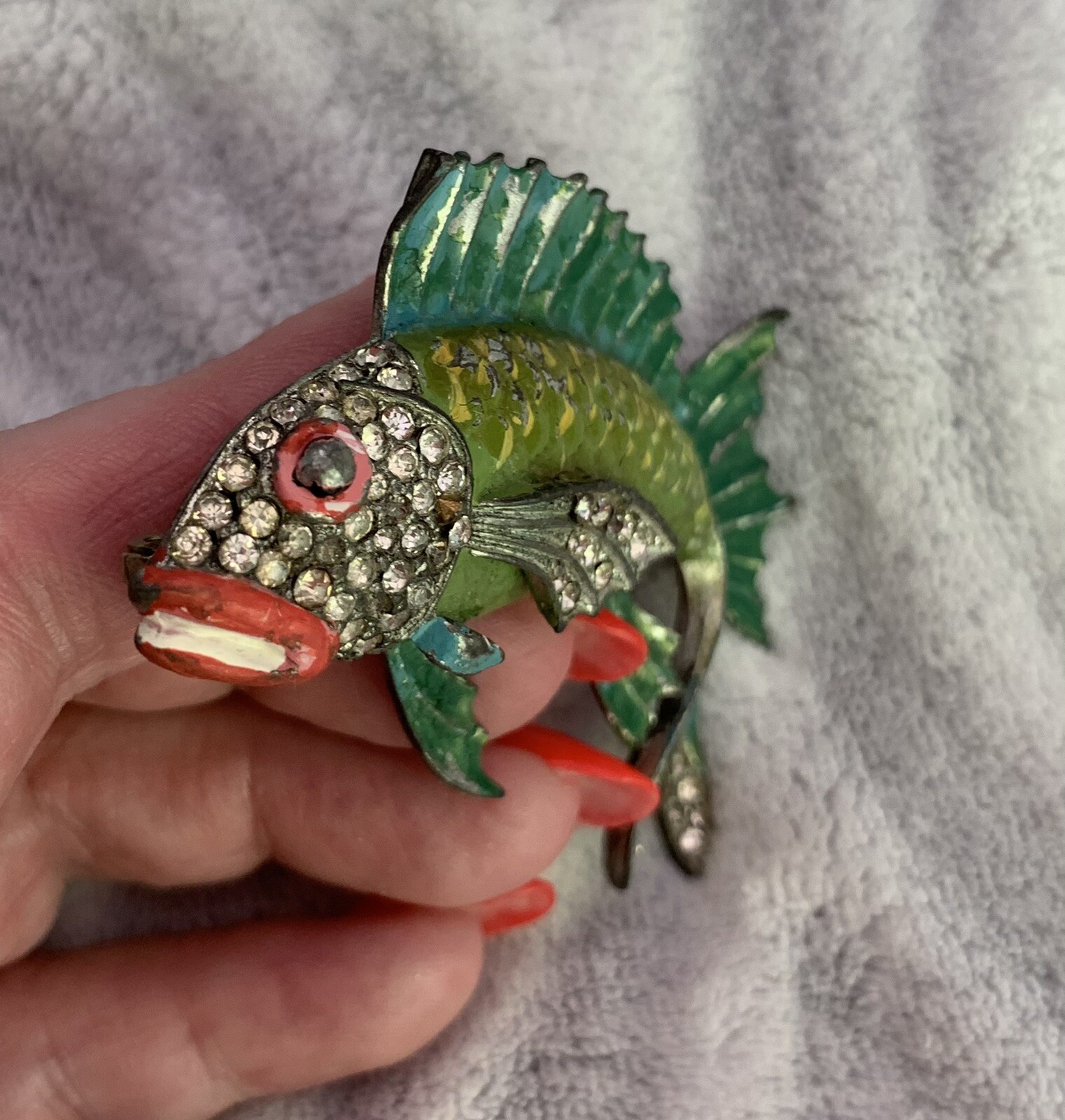 Beautiful Vintage Estate Jose Rodriguez Rhinestone Fish Pin Brooch | eBay