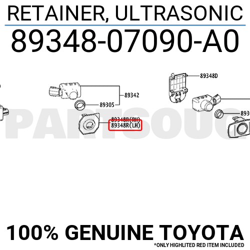 8934807090A0 Genuine Toyota RETAINER, ULTRASONIC 89348-07090-A0 | eBay