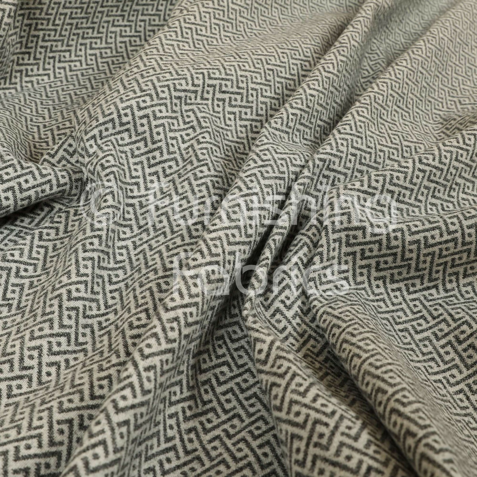 Soft Modern Geometric Pattern Wool Textured Grey Upholstery Furnishing ...