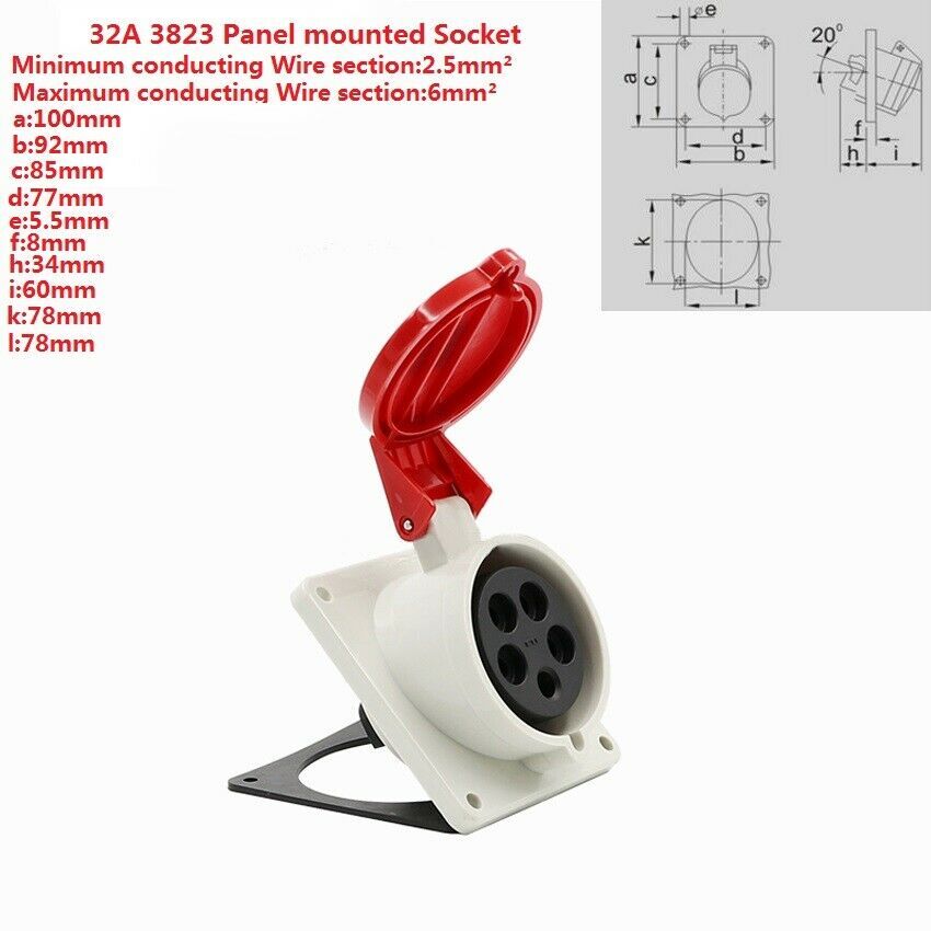400V 16/32Amp 5Pin Industrial Plugs / Sockets IP44 Male/Female ...