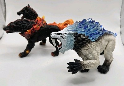 Schleich Eldrador Ice Wolf & Hellhound Creatures Figures Lot 42451 ...