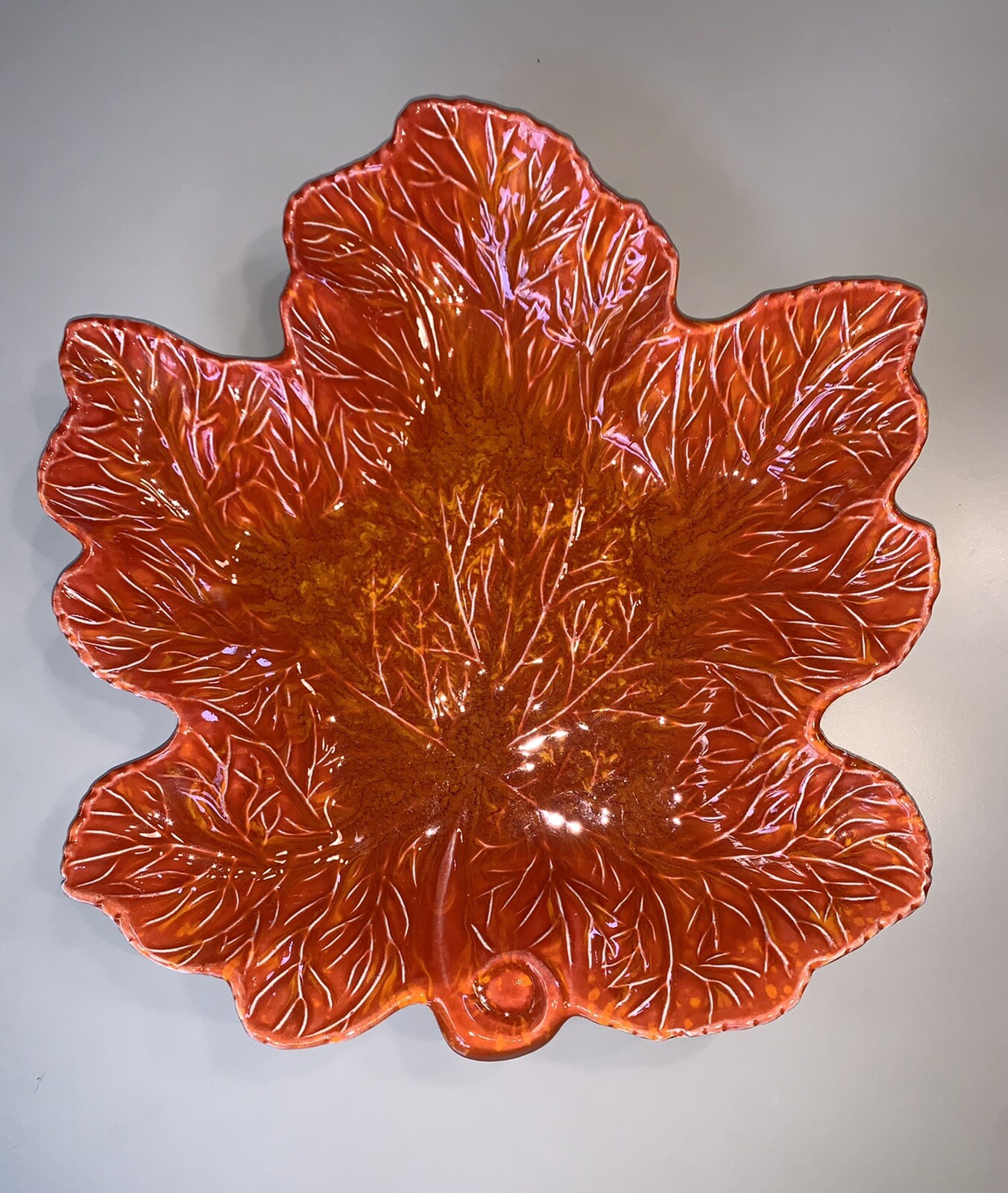 Vintage California Original Pottery 719 Orange Red Maple Leaf ...