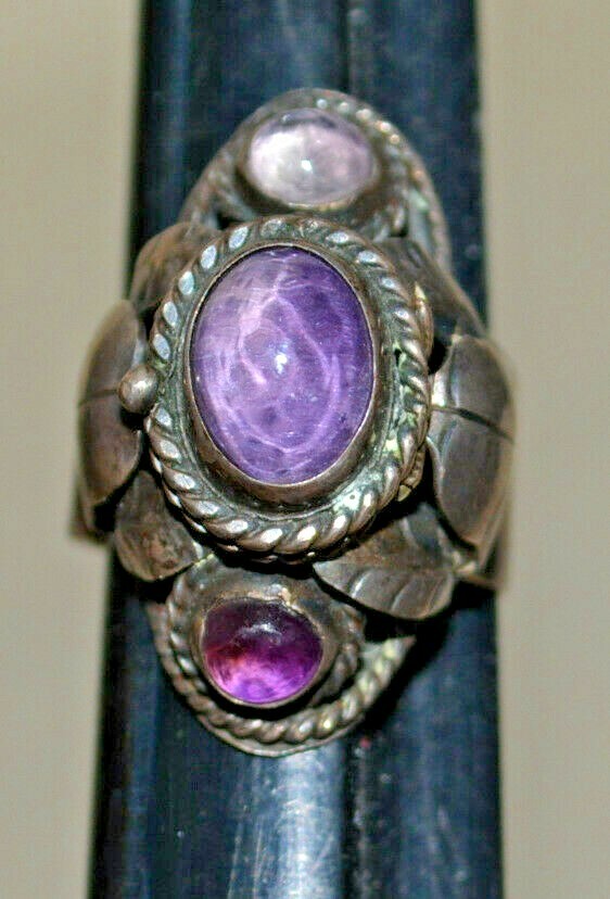 Vintage Huge Mexico Hidden Poison Sterling Silver Ame… - Gem