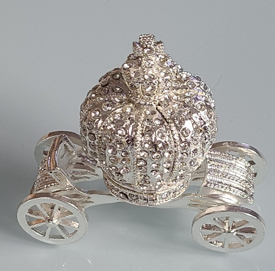 CINDERELLA COACH TRINKET BOX FOR RINGS JEWELRY BOX RHINESTONE ENCRUSTED ...