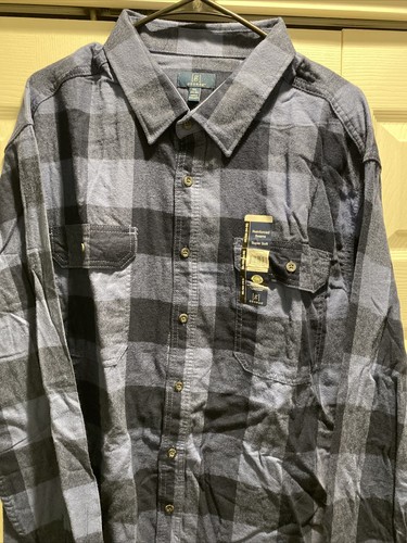 George Big & Tall Men's Size 3XL Long Sleeve Super Soft Flannel Shirt - Blue | eBay