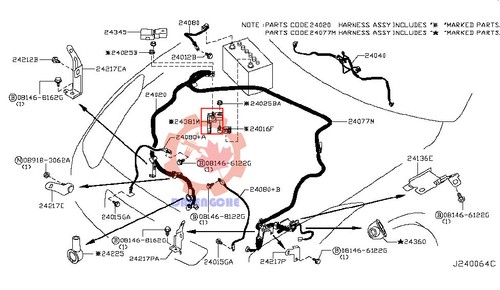 24380-79915 Positive Battery Terminal Fuse Link Connector for Nissan ...