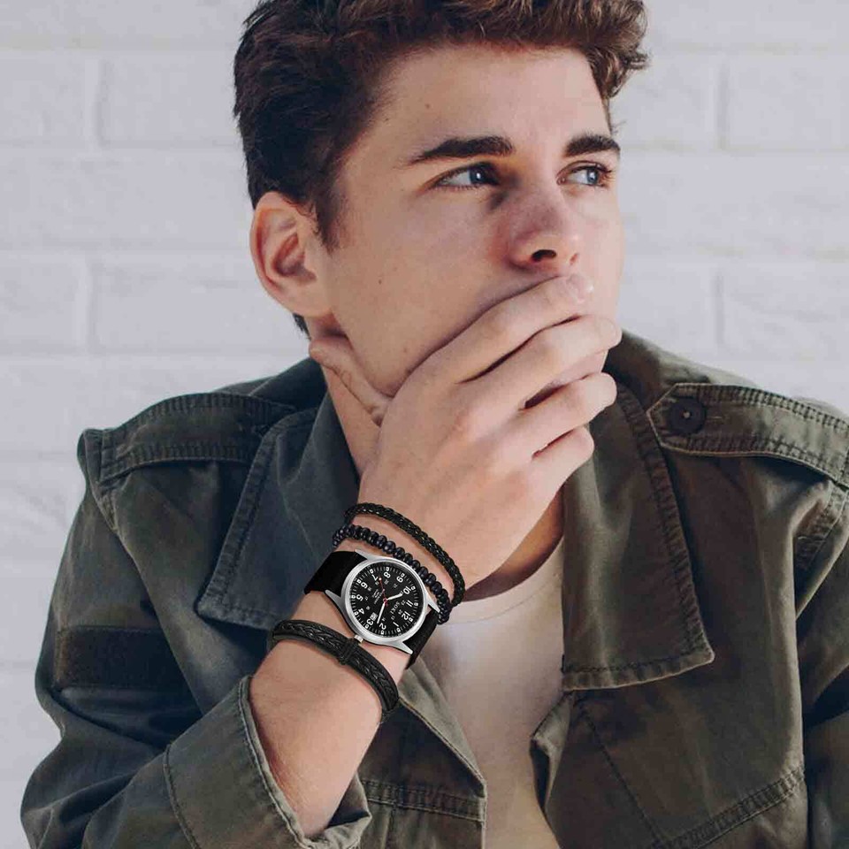 Men Sport Quartz Date Nylon Strap Army Military Wrist Watch Luminous ...