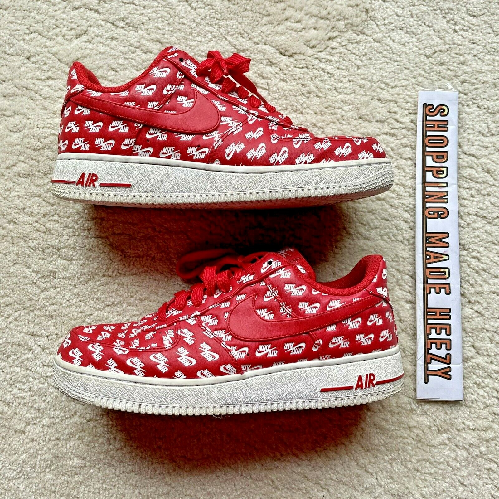 [US 8] NIKE AIR FORCE 1 AF1 Low University Red All Ov… - Gem